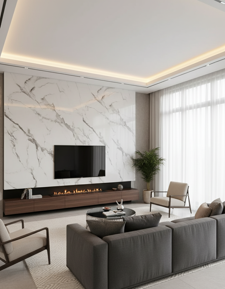 LÁMINA DE MÁRMOL PVC – CALACATTA VENATO – BRILLANTE – 1220×2800×3 MM