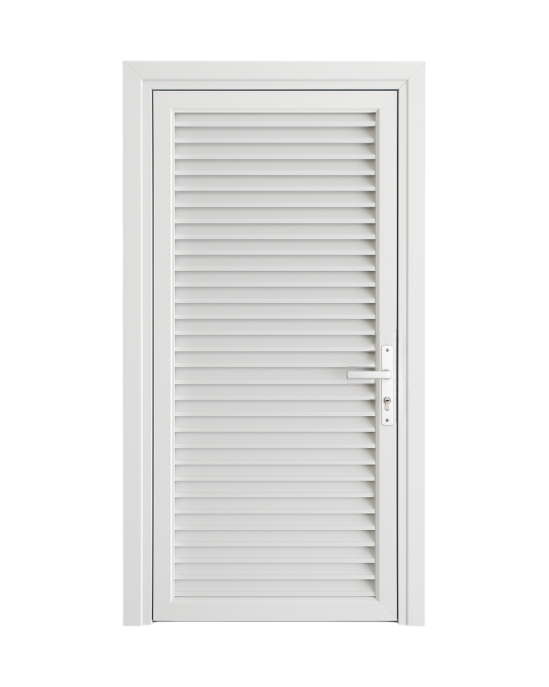 PUERTA DE ALUMINIO TIPO LOUVERS - 97CM X 2.15M - BLANCO